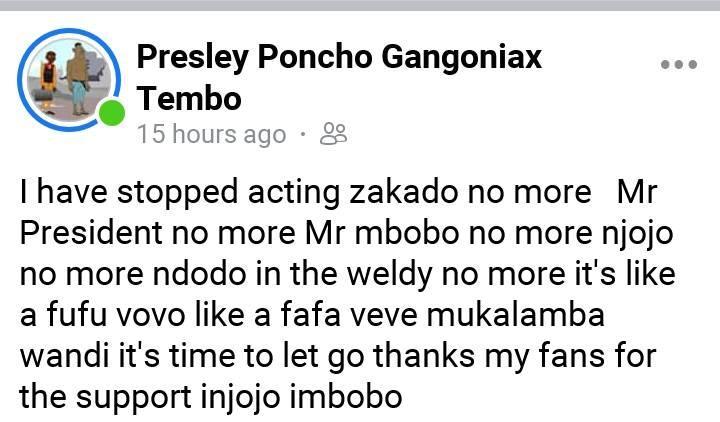 Poncho Zakado has resigned acting in Zakado Cartoons : Pickwap Music